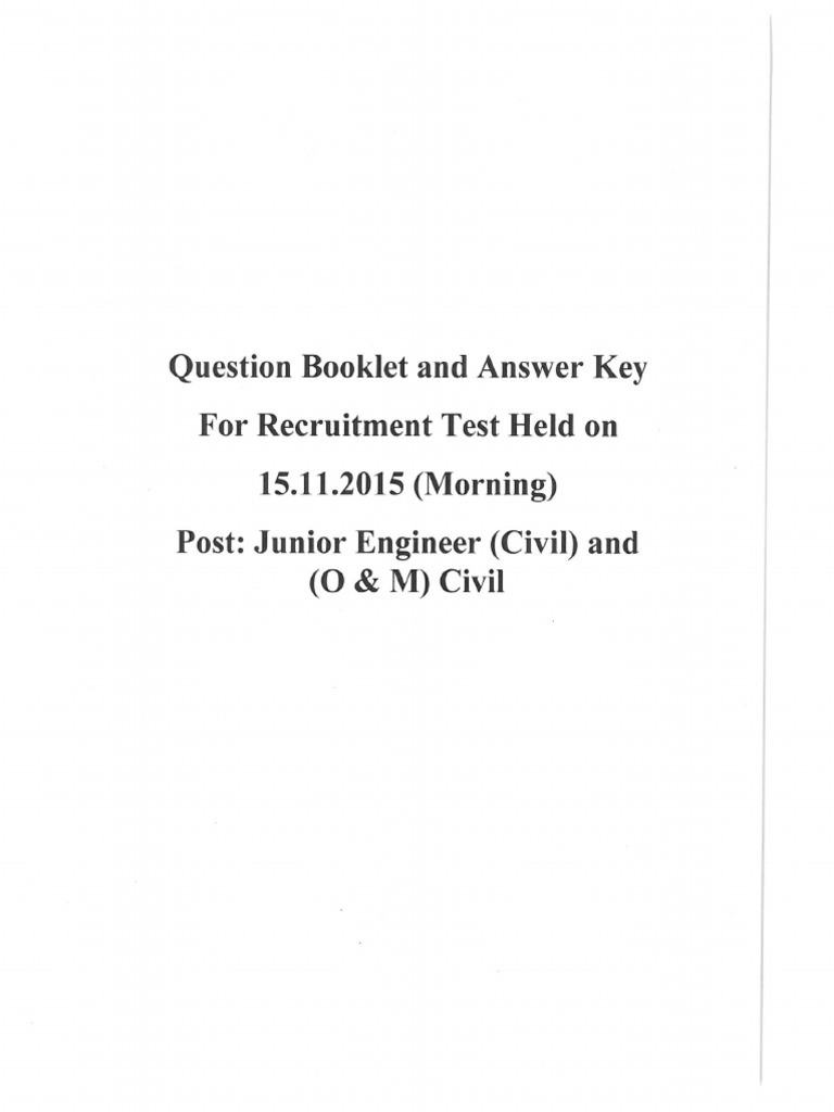 JE Civil Question Paper-1 | PDF