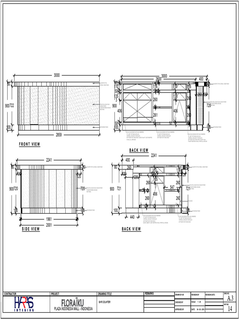 Bar Counter Design Specifications | PDF