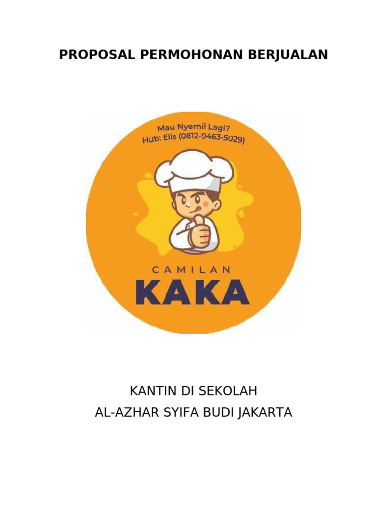 Proposal Permohonan Berjualan Azka Syifa Budi - Camilan Kaka - 2025 | PDF