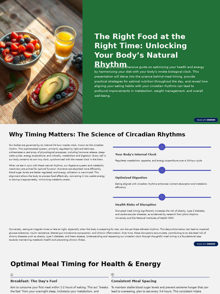 The Right Food at The Right Time Unlocking Your Bodys Natural Rhythm ...
