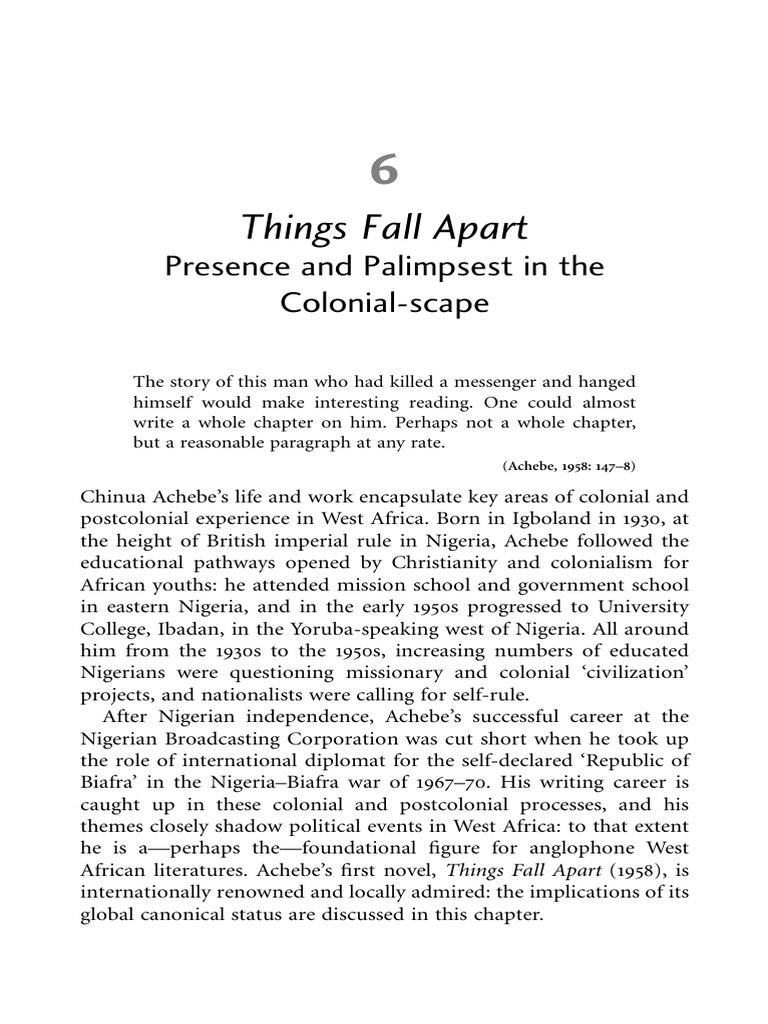 Achebe's Things Fall Apart: Colonial Impact | PDF | Liberal Arts Education