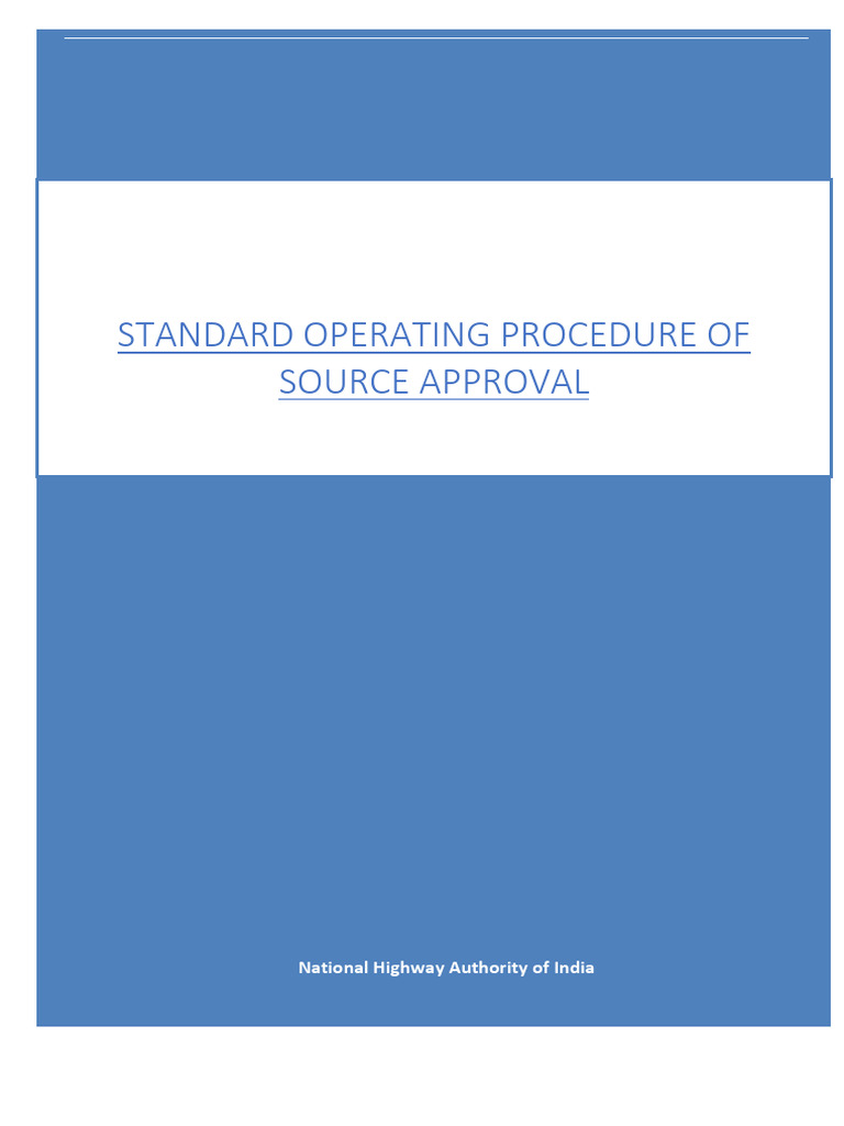 Standard Operating Procedure of Source Approval | PDF