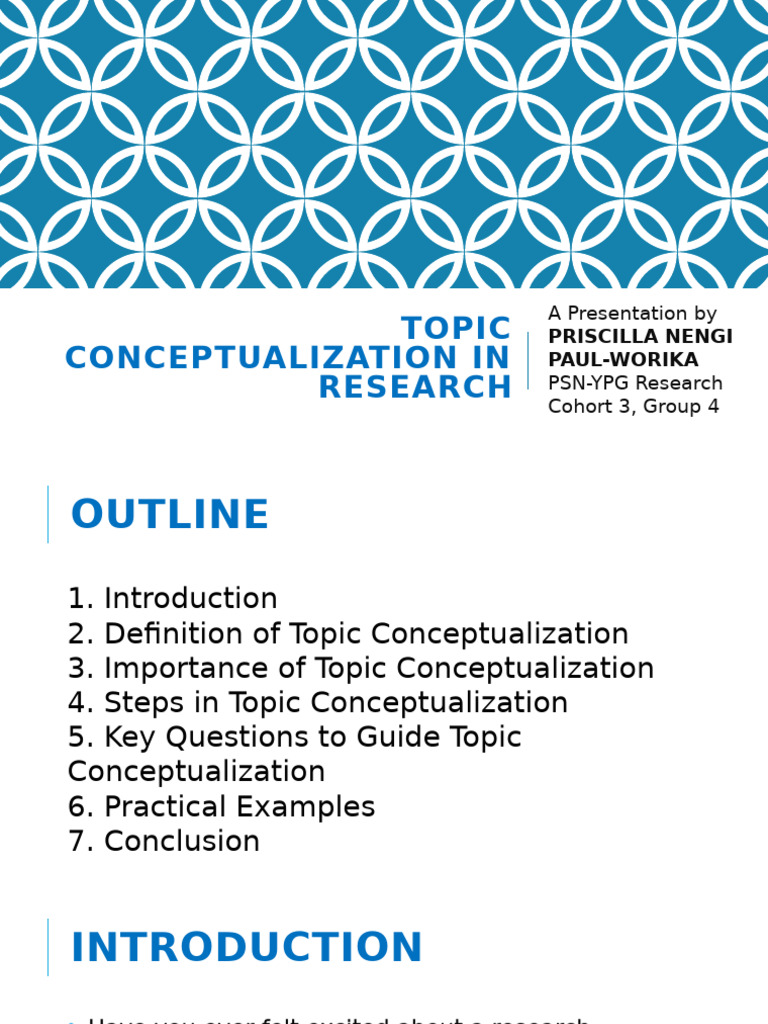 Topic Conceptualization in Research - PRISCILLA | PDF | Cancer | Pharmacy