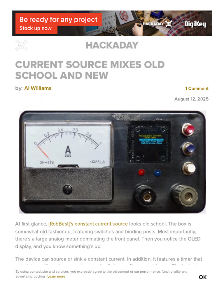 Current Source Mixes Old School and New - Hackaday | PDF | Amplifier | Operational Amplifier