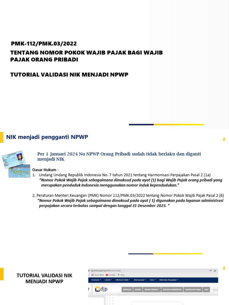 Tutorial Validasi Nik Menjadi NPWP | PDF
