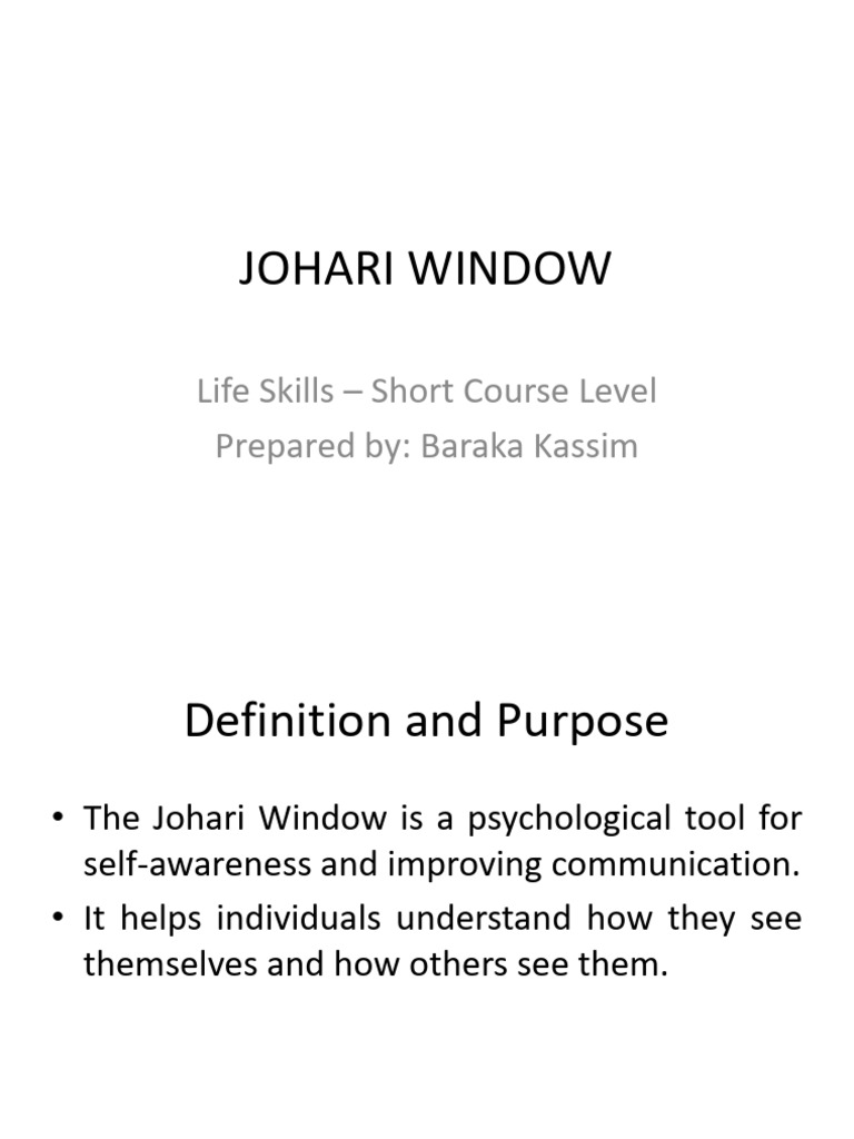 Understanding the Johari Window | PDF