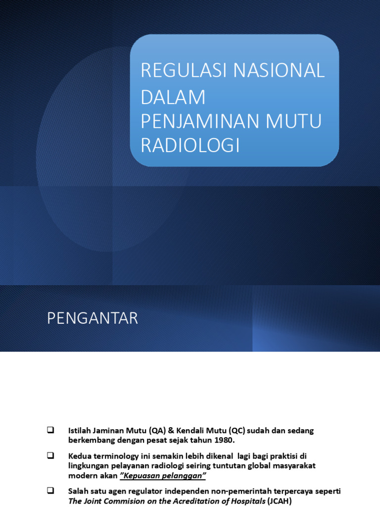 Regulasi Jaminan Mutu Radiologi Indonesia | PDF