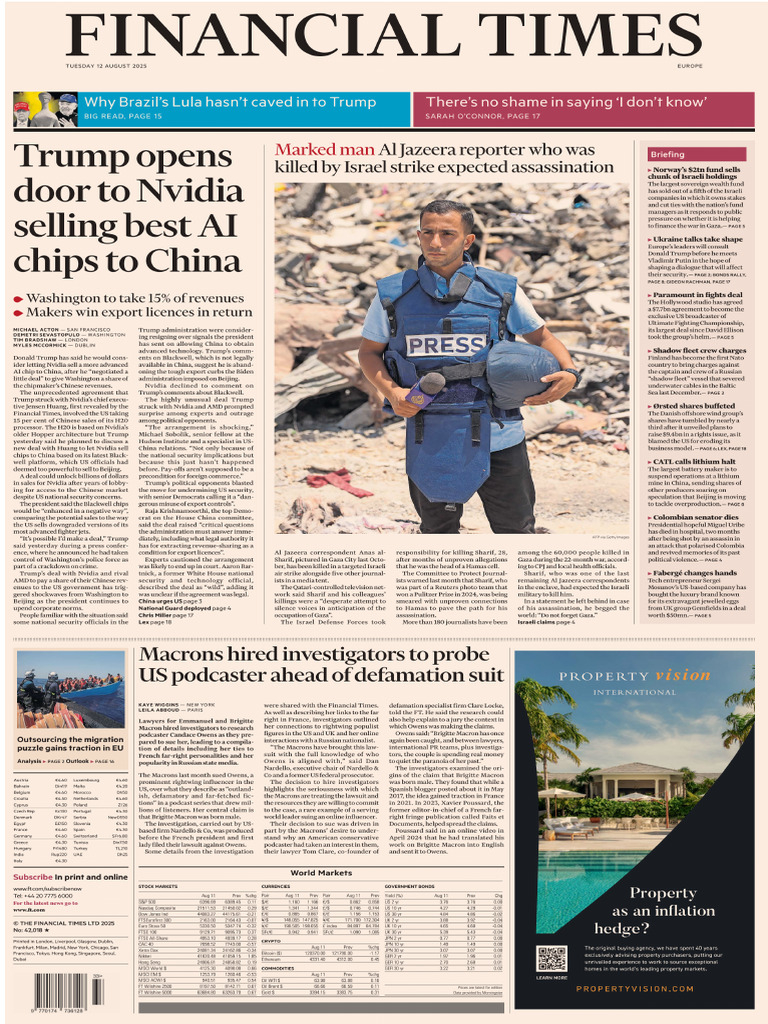 Financial Times Europe - August 12, 2025 | PDF