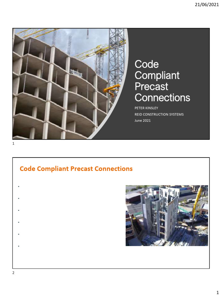Code Compliant Precast Connections Guide | PDF | Precast Concrete ...