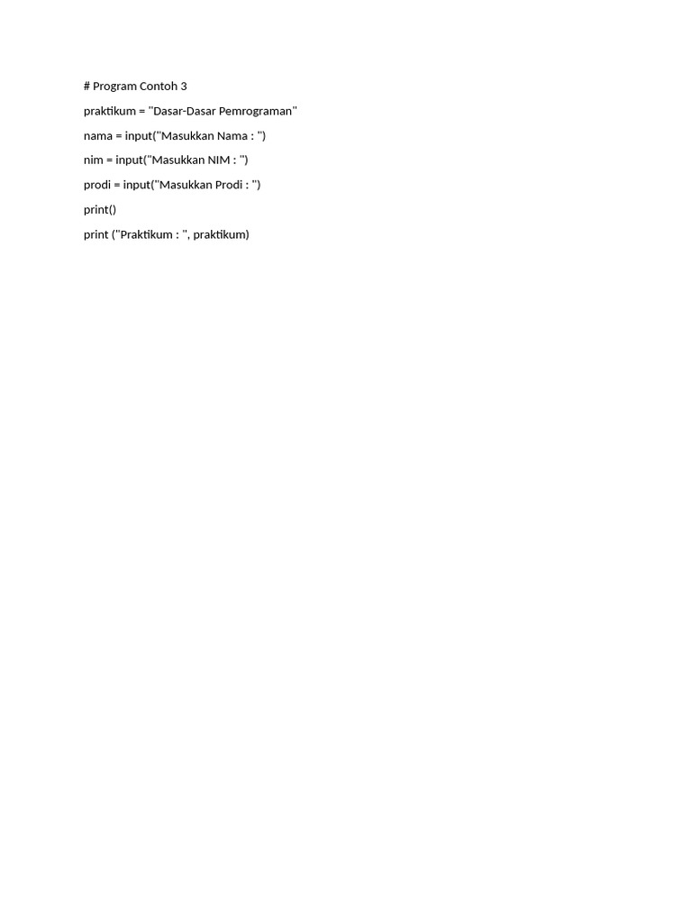 Contoh Program Python | PDF