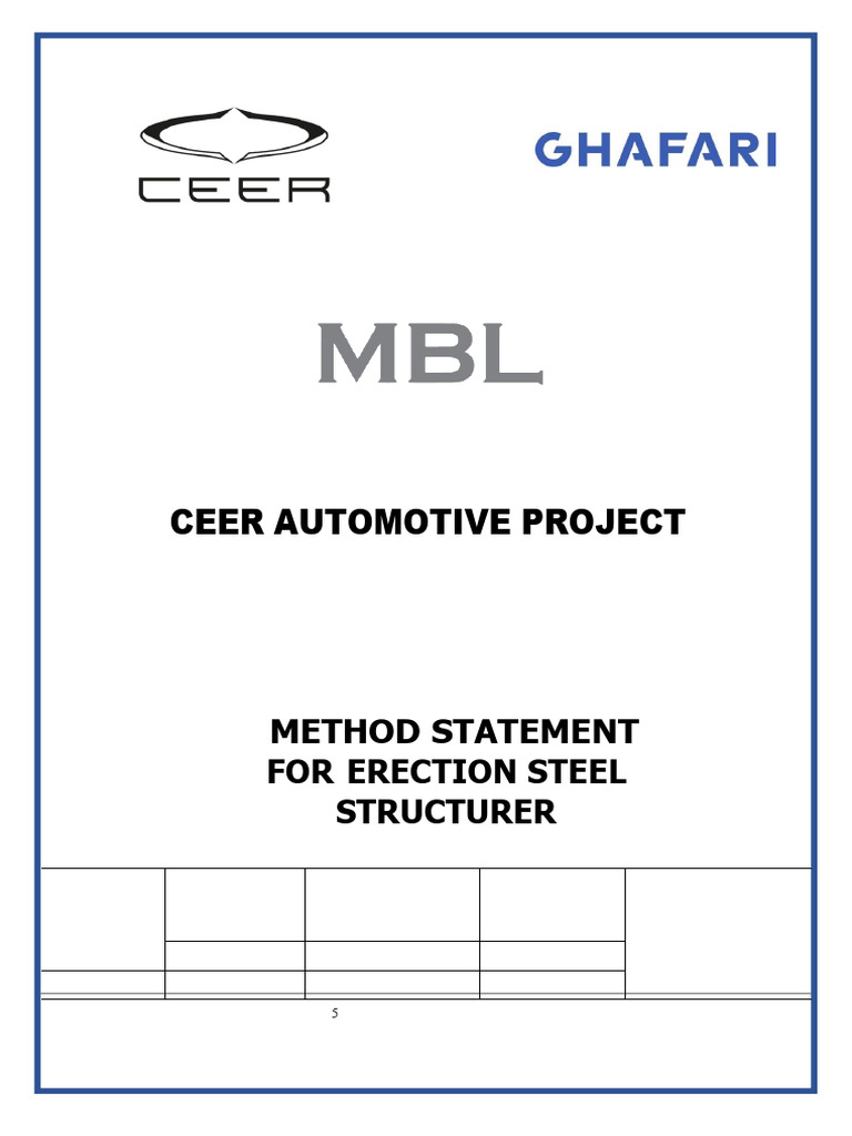 CEER Method Statement for Steel Erection | PDF | Crane (Machine) | Safety