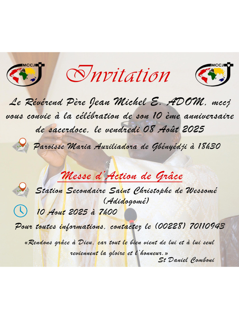 New Invitation Jubilé D'étain | PDF