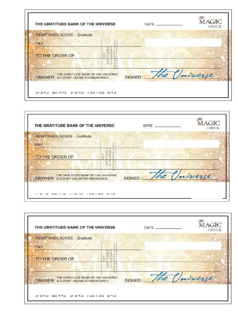 Universe Cheque | PDF