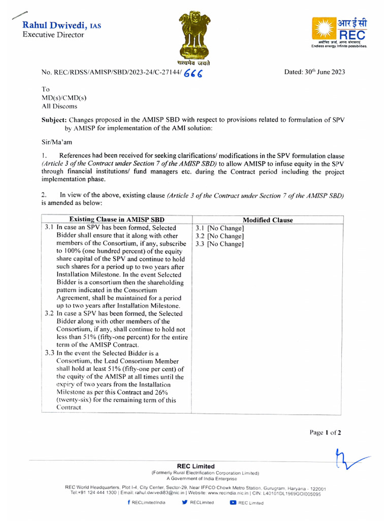 AMISP SBD Changes for SPV Formulation | PDF | Economies