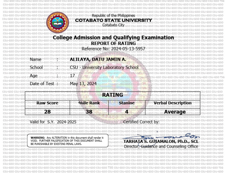 College Admission and Qualifying Examination | PDF