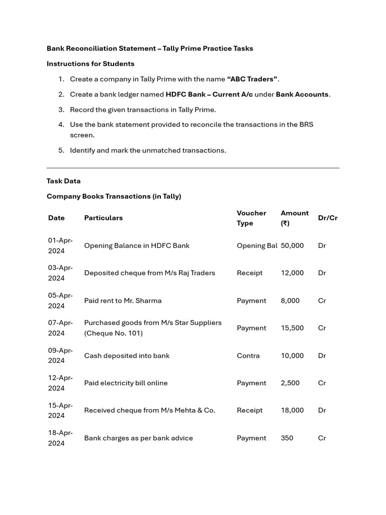 Bank Reconciliation Statement | PDF | Cheque | Banks