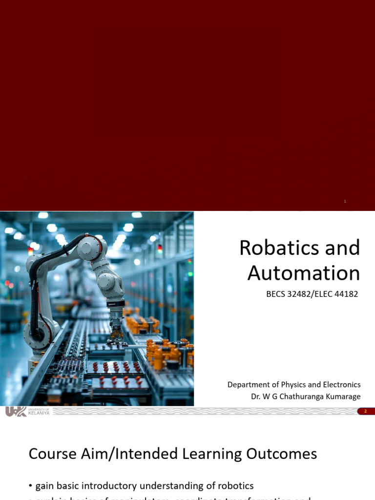 Robatic and Automation 1_removed-1 | PDF | Robot | Robotics