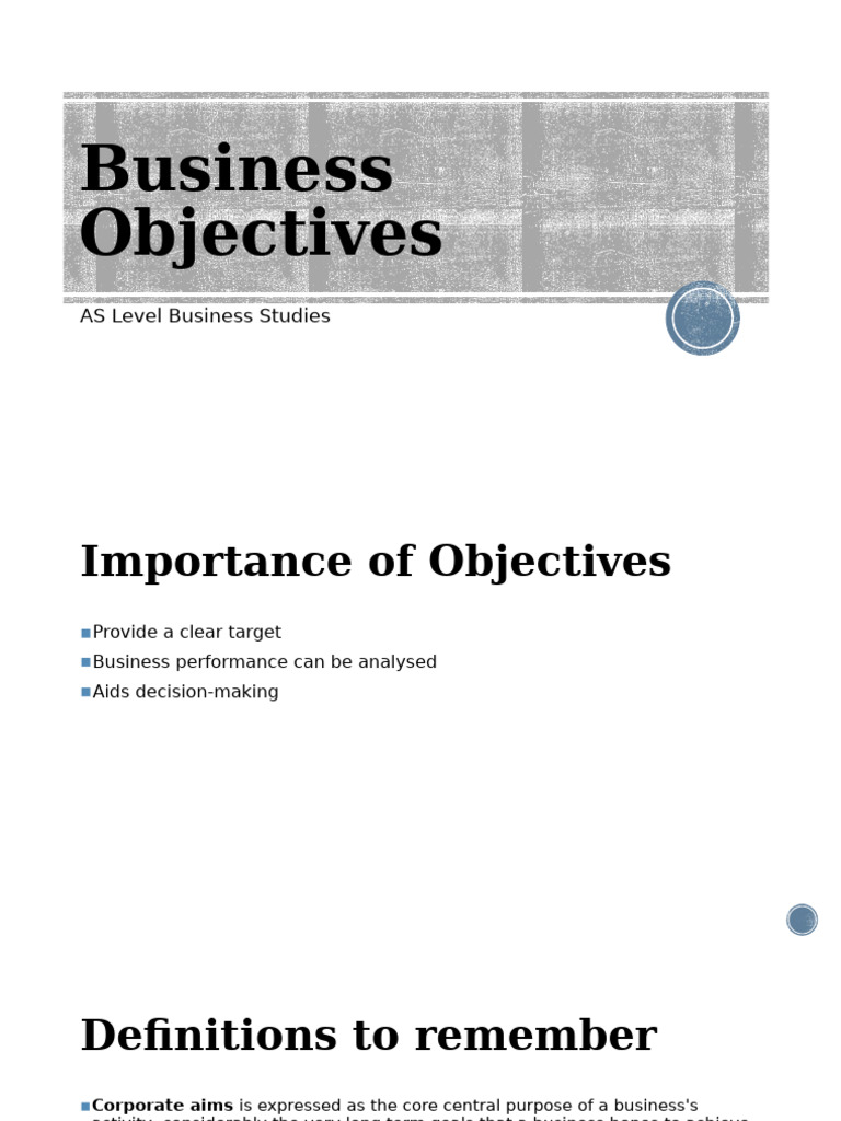 Business Objectives and Corporate Aims | PDF | Profit (Economics ...