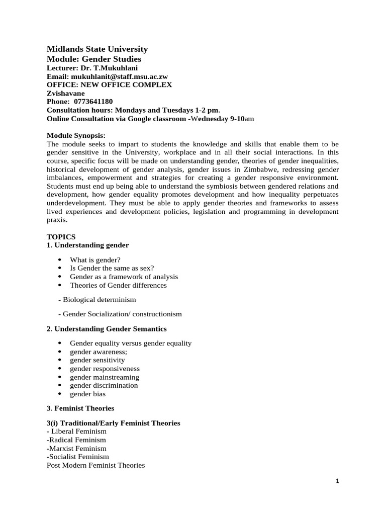 Gender Sensitization Module Overview | PDF | Gender | Gender Studies