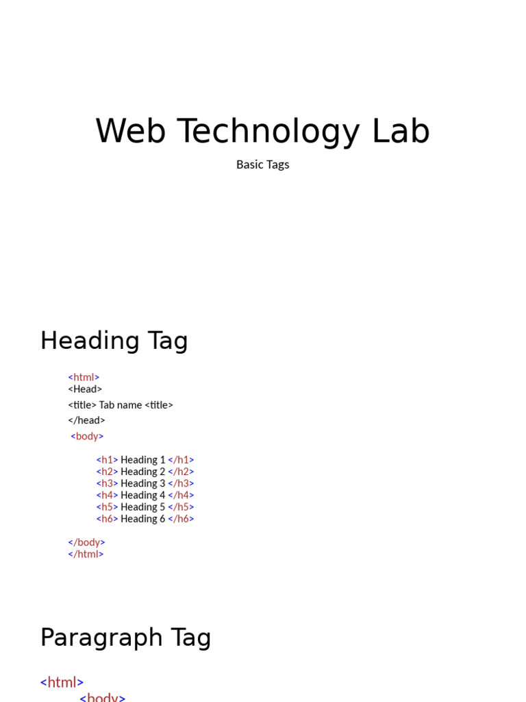 Web Technology Lab 1 21-1-2021 | PDF