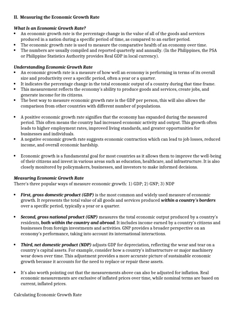 Measuring Economic Growth Rates | PDF | Gross Domestic Product ...