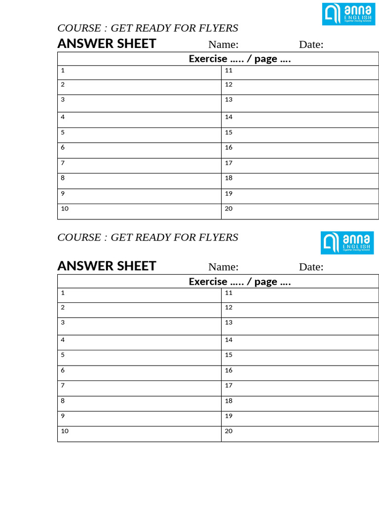 Answer Sheet h3 Final | PDF