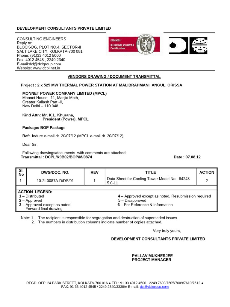 2 X 525 MW TPS - BOP - Action-2 On IDCT Data Sheets (Rev-1) DTD 07.08. ...