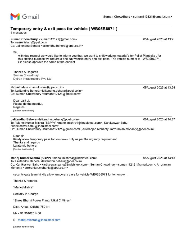 Gmail - Temporary Entry & Exit Pass for Vehicle-01 | PDF | Cyberspace ...