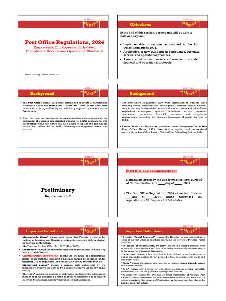 Post Office Regulations 2024 Overview | PDF | Postage Stamp | Mail