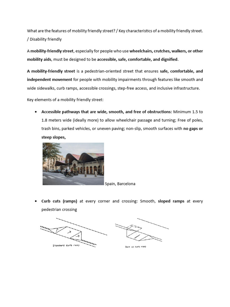 What Are The Features of Mobility Friendly Street | PDF | Wheelchair ...