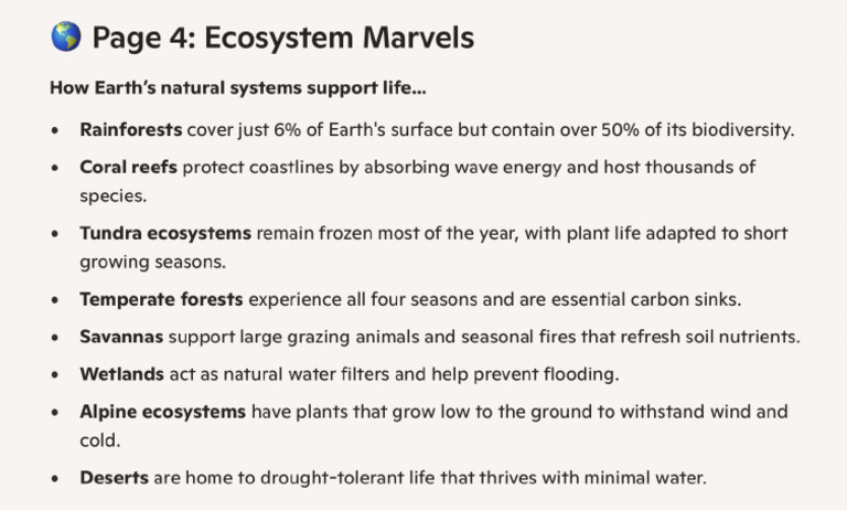 Random Ecosystem Facts | PDF