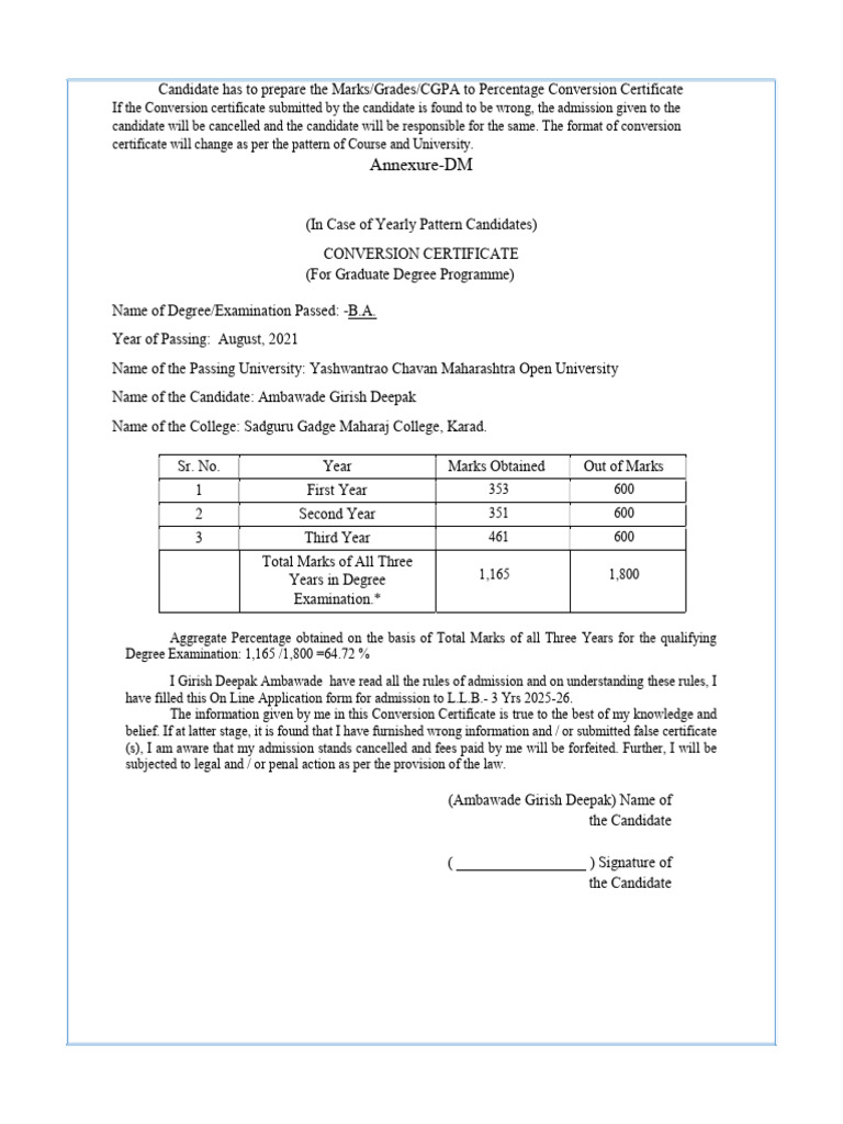 Graduate Degree Conversion Certificate 2025 | PDF