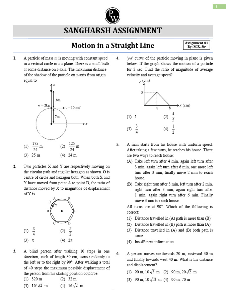 Motion in The Straight Line | PDF | Acceleration | Velocity