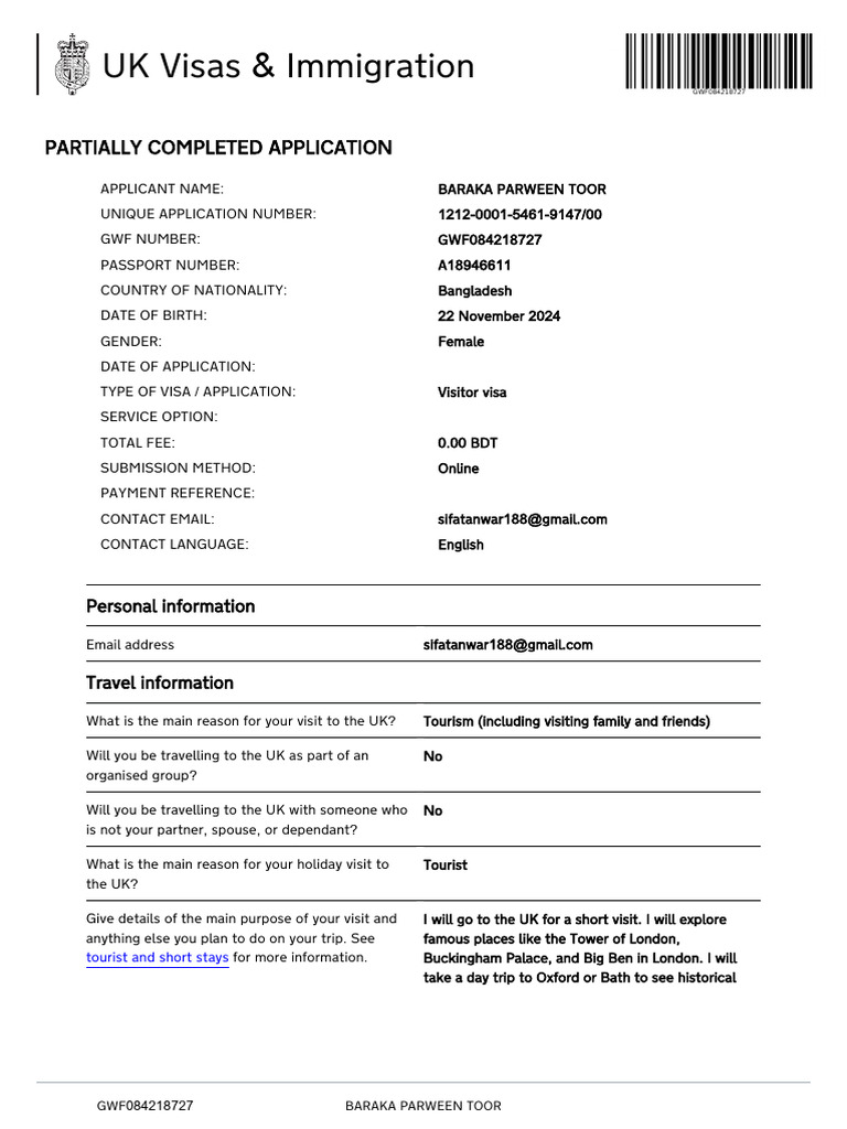 UK Visitor Visa Application Details | PDF | European Economic Area ...