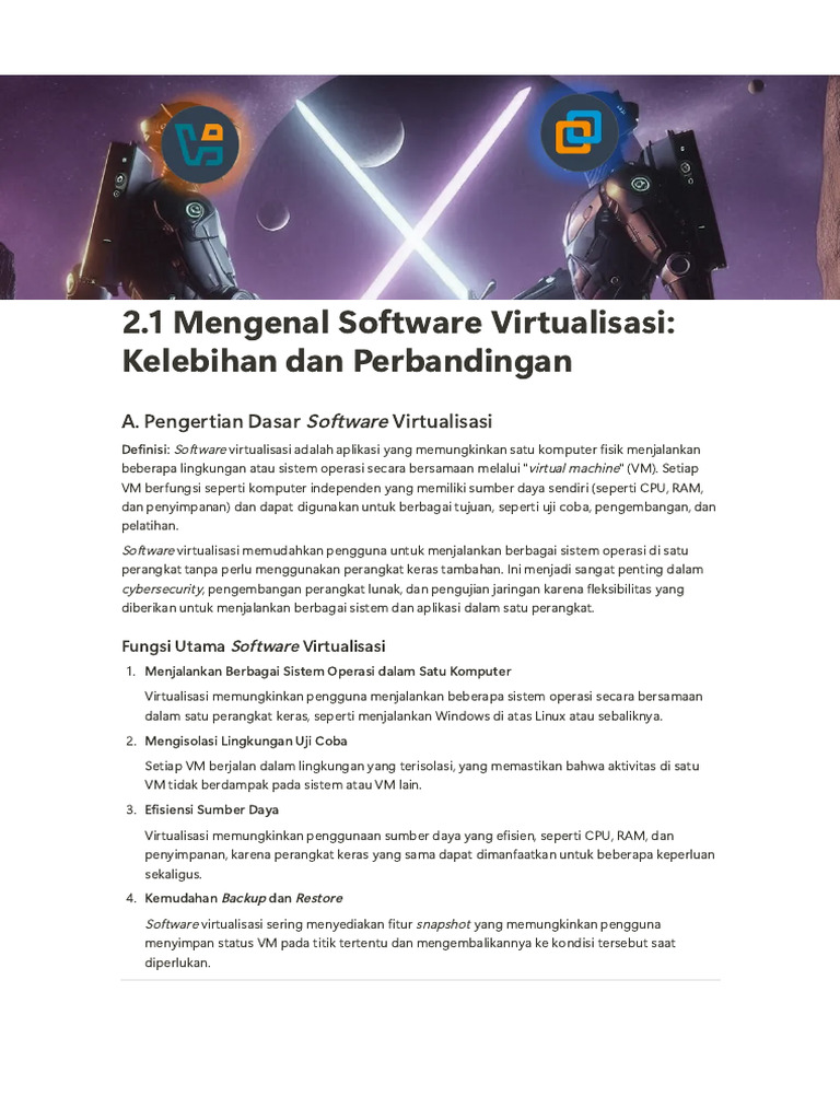 2.1 Mengenal Software Virtualisasi - Kelebihan Dan Perbandingan | PDF
