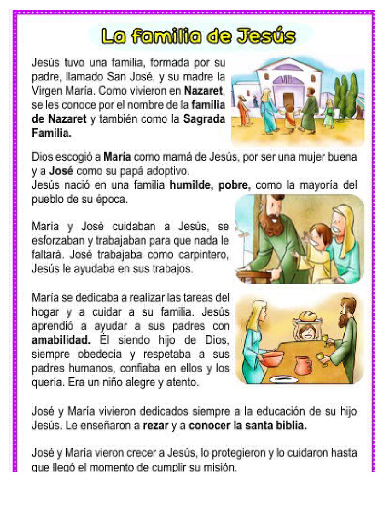 Familia de Jesus Ficha | PDF