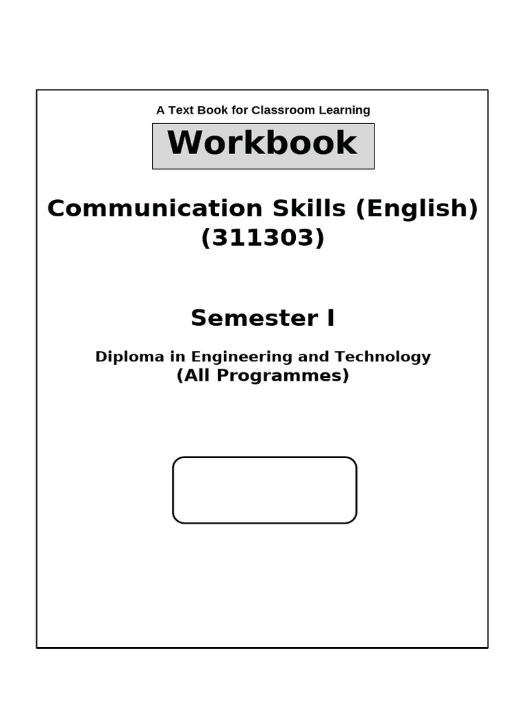 Communication Skills Workbook 311303 | PDF | Vowel | English Language