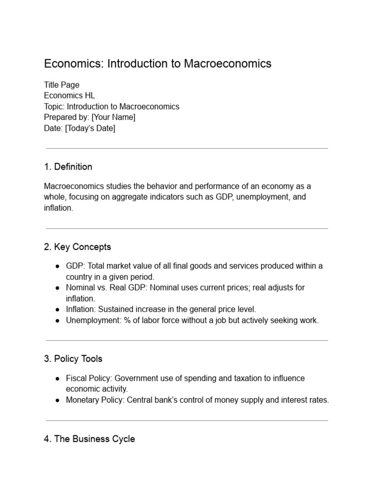 Economics - Introduction To Macroeconomics | PDF
