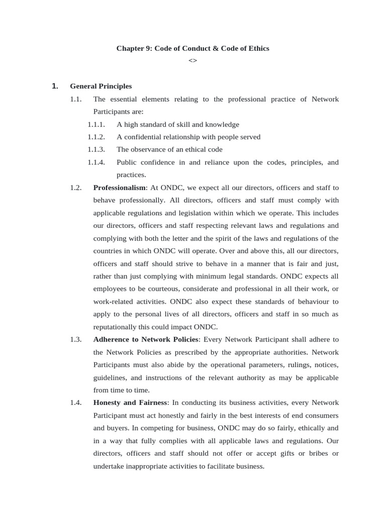 (DRAFT) Code of Conduct - Code of Ethics - v1 - 14032022 | PDF ...