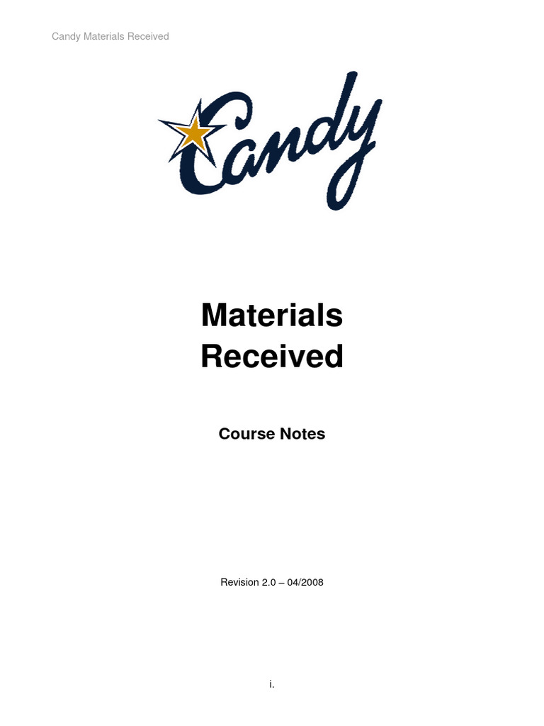 Candy Materials Management Guide | PDF | Computer Keyboard | Microsoft ...