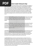 Deck Cadet Duties | PDF | Ships | Shipping