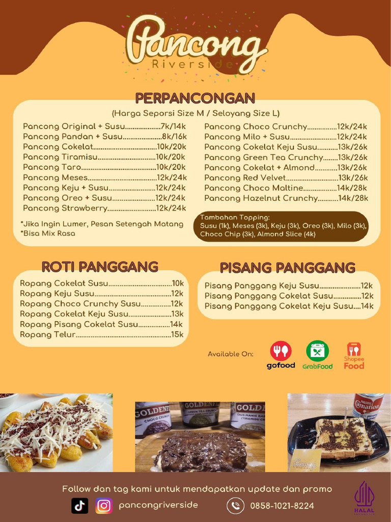 MENU PANCONG RIVERSIDE~ | PDF