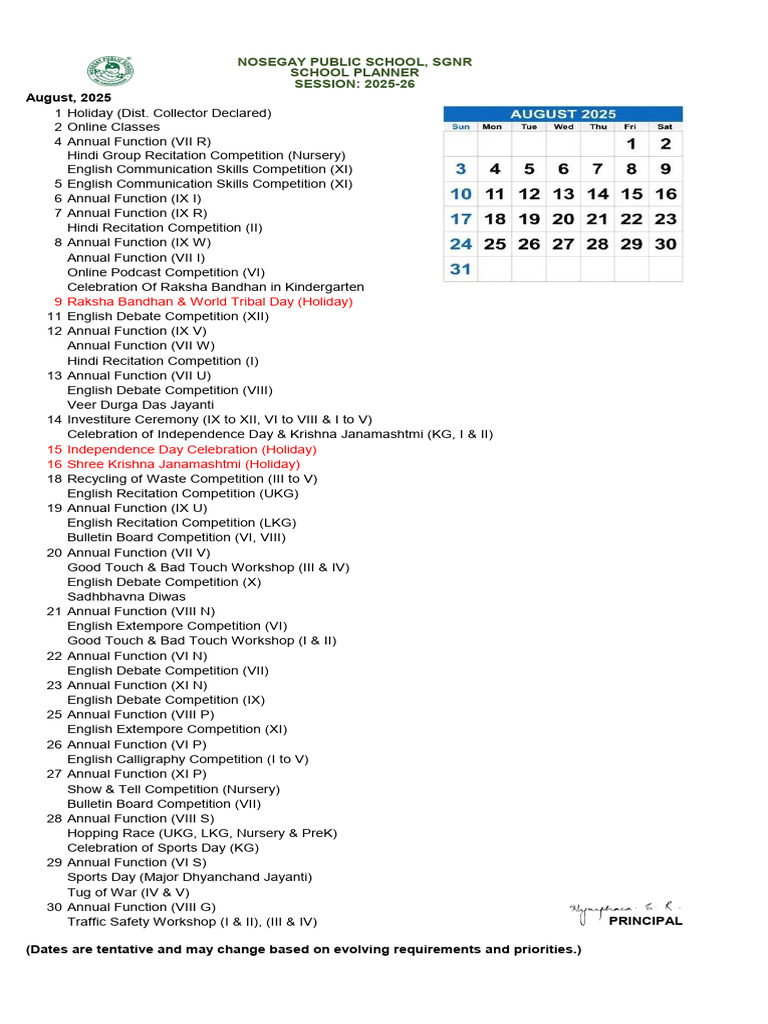 School Year Plan 2025-26 | PDF