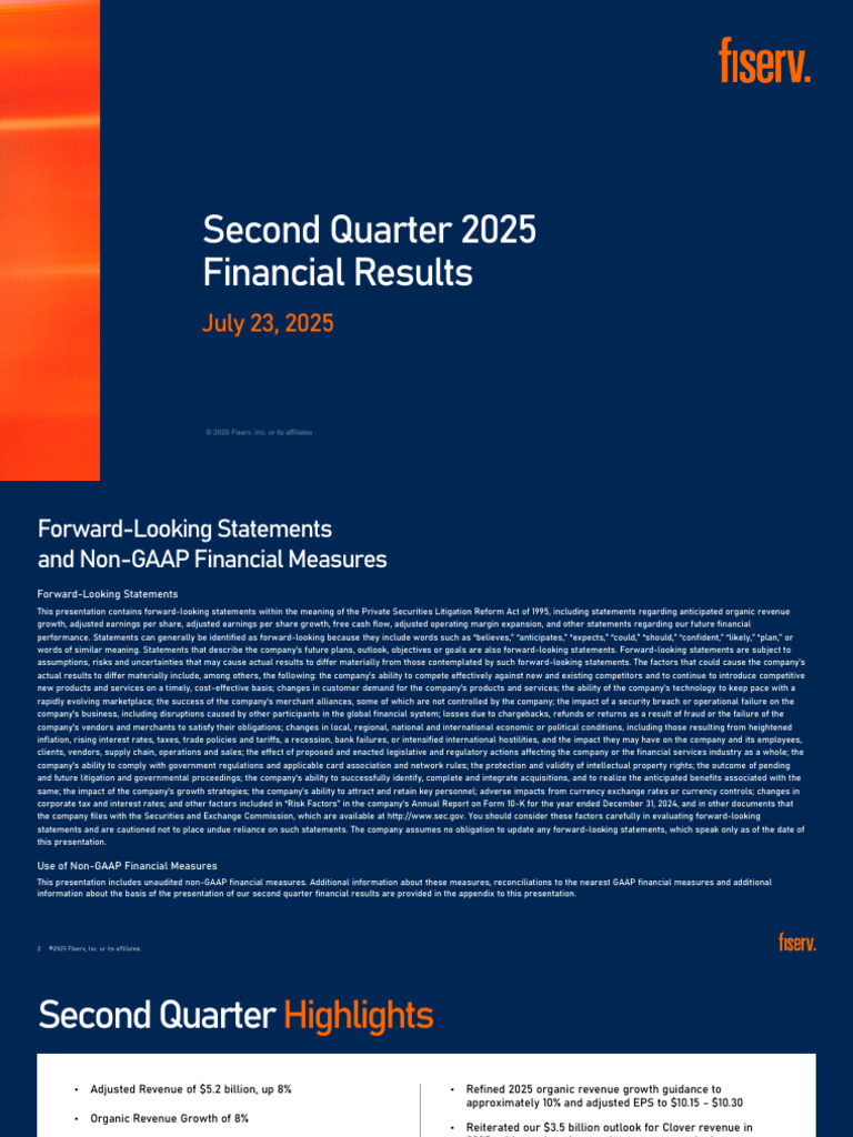 Fiserv 2025 Free Cash Flow Guidance | PDF | Expense | Free Cash Flow