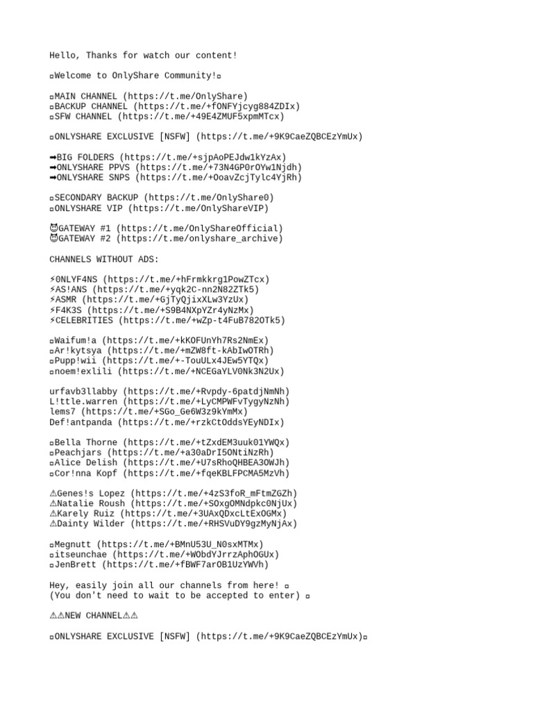 @@OnlyShareOfficial TELEGRAM | PDF