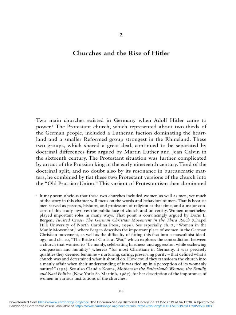 Churches and the Rise of Hitler | PDF | Antisemitism | Nazi Germany