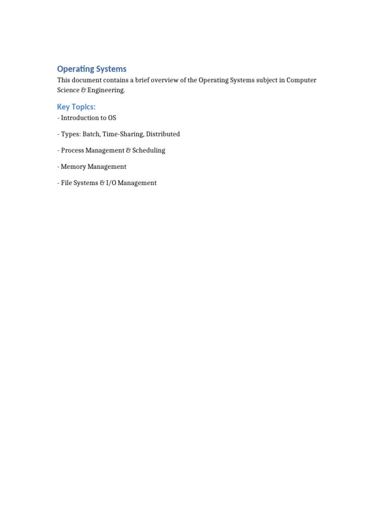Operating Systems | PDF