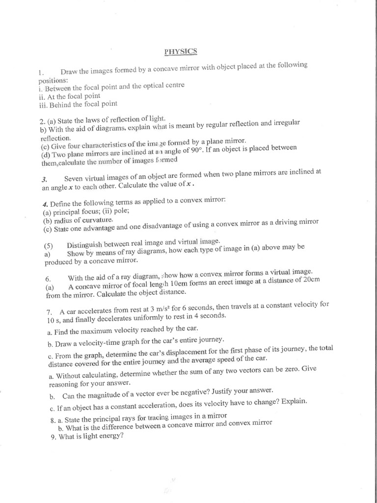 Physics Vacation Assignment | PDF