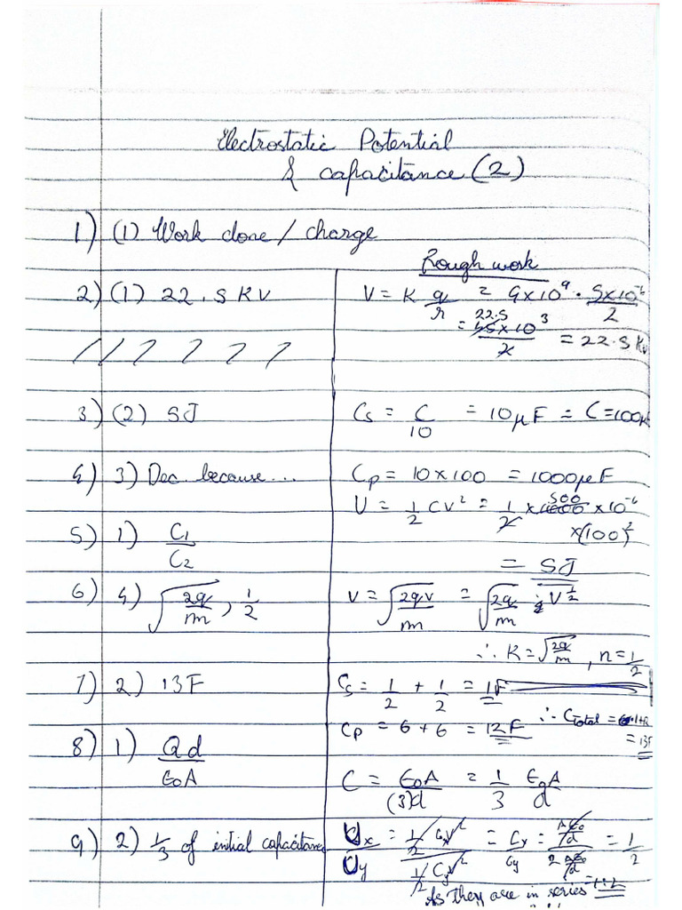 Electrostatic Potential and Capacitance | PDF
