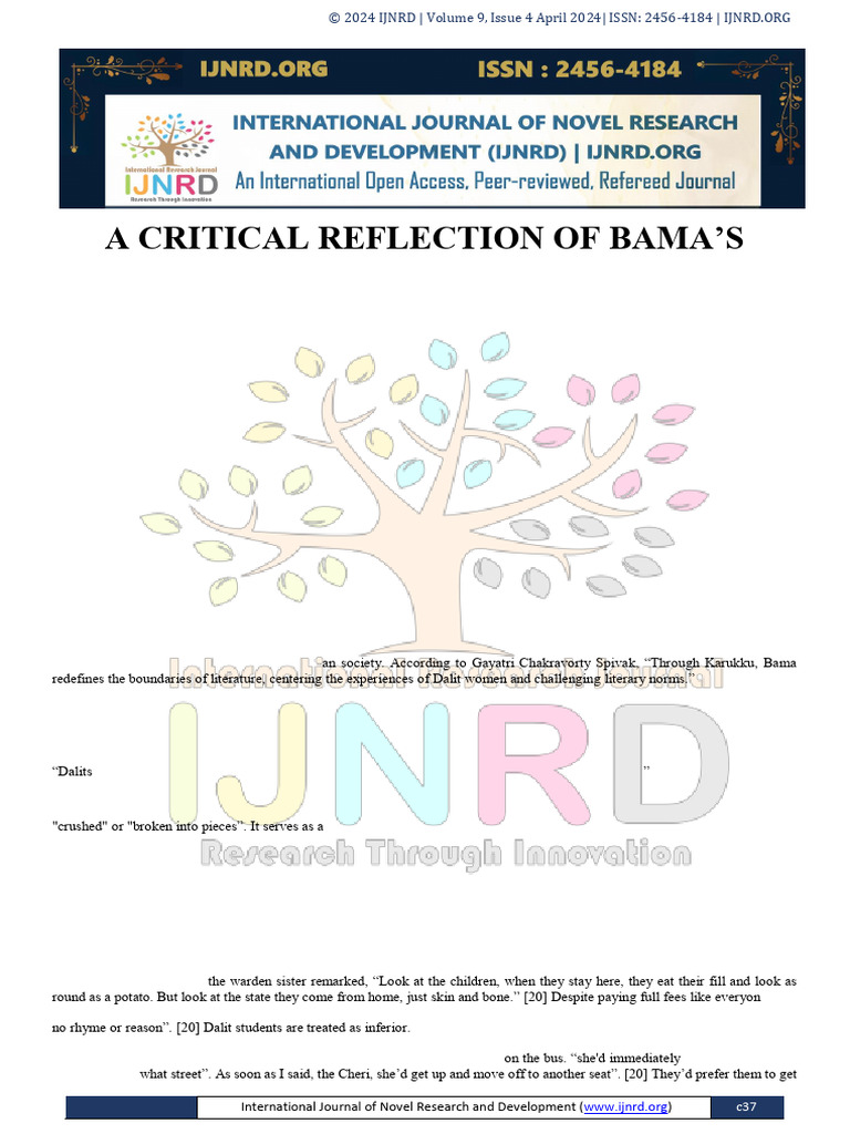 Bama's Karukku: A Testimonial Narrative | PDF | Dalit | Caste
